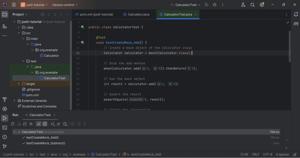 Creating Mocks with Mockito